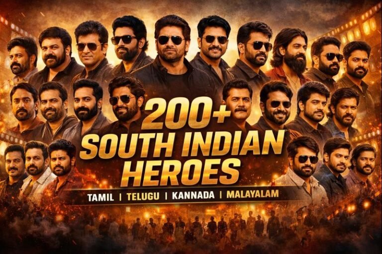 South Indian Heroes List 2026 | 200+ Actors from Tamil, Telugu, Kannada ...